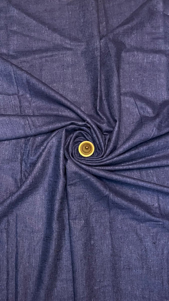 Eri Silk - 132 cm (W) X 12 mtr (L) - Handspun, Machine Made - Azure Bl ...